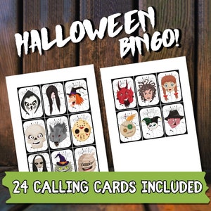 Bingo Game Horror Movie Character Printable for Instant Download ...