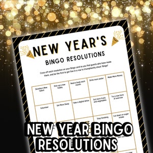 Find the Guest Bingo New Years Bingo Printable New Yer Party Jingle and ...