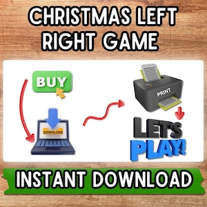Christmas Left Right Game Printable, Christmas Pass the Prize Right ...