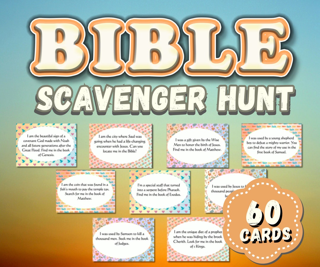 Bible Scavenger Hunt Pdf Printable Bible Verse Scavenger Hunt Cards ...