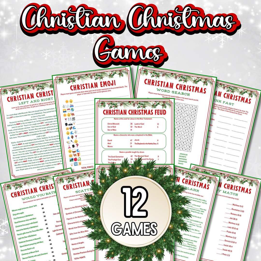 Christian Christmas Games Printable, Bundle Game Christmas Trivia Bible ...