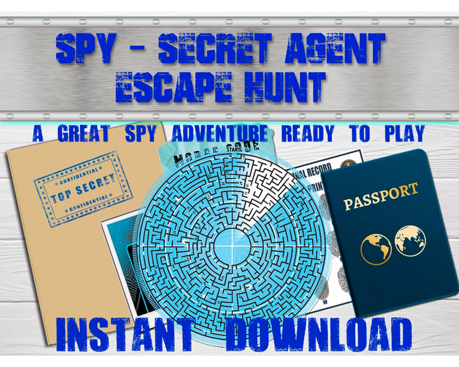 Spy Secret Agent Escape Hunt Kids Game Treasure Room Party | Etsy