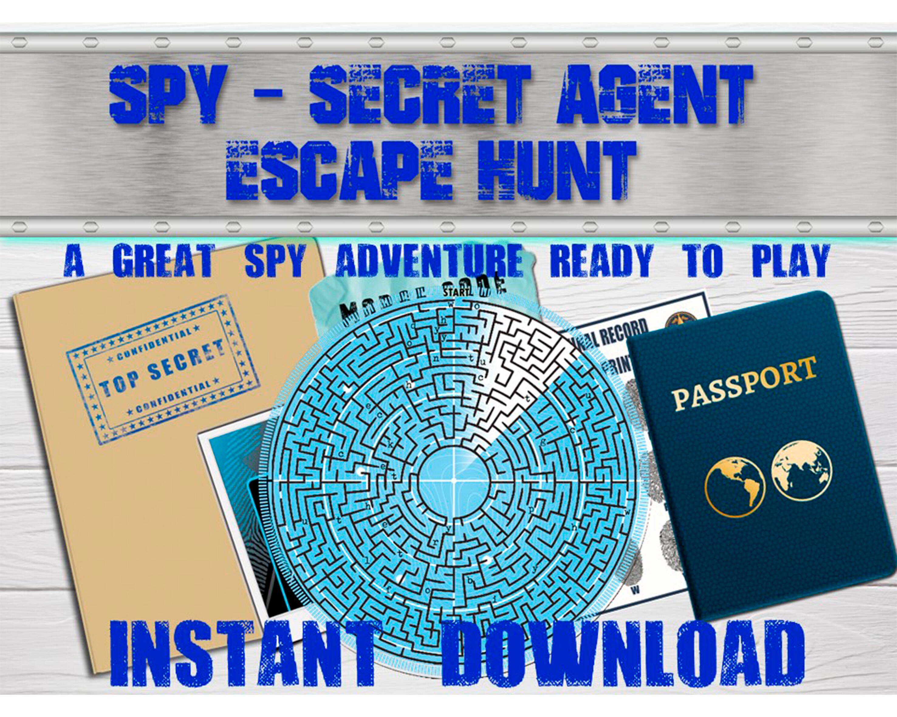 Spy Secret Agent Escape Hunt Kids Game Treasure Room Party | Etsy