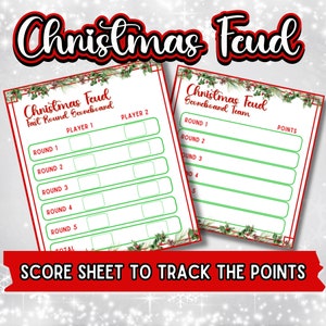 Christmas Family Friendly Feud Printable, Family Game Christmas Feud ...