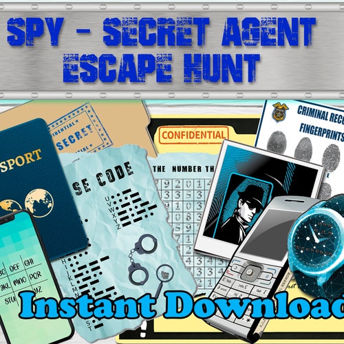 Secret Agent Mystery Mission for Kids Printable Spy Escape - Etsy