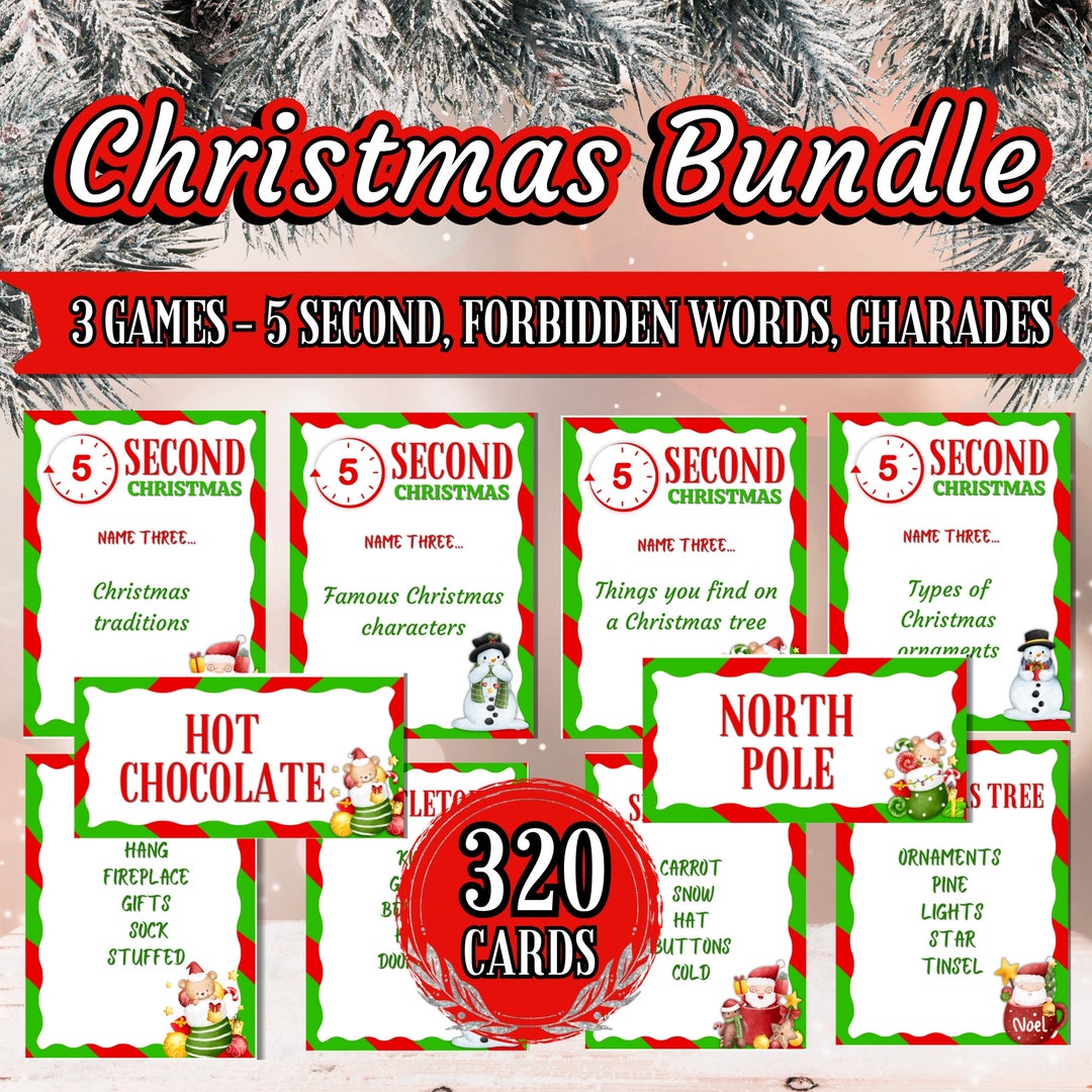 Printable Christmas Game Bundle, Christmas Party Games Christmas 5 ...