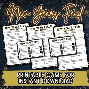 New Years Feud Game Printable, Family Feud Game New Year Eve Feud Game ...