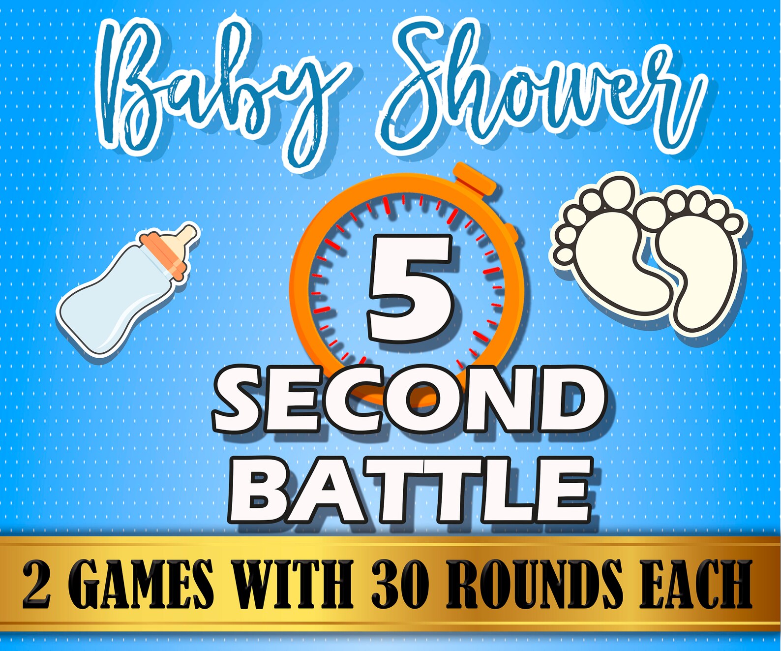 5 Second Battle Baby Shower Boy Game Easy Customize Virtual - Etsy