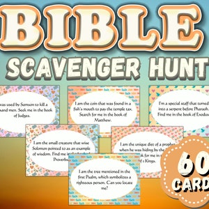 Bible Scavenger Hunt Pdf Printable Bible Verse Scavenger Hunt Cards ...