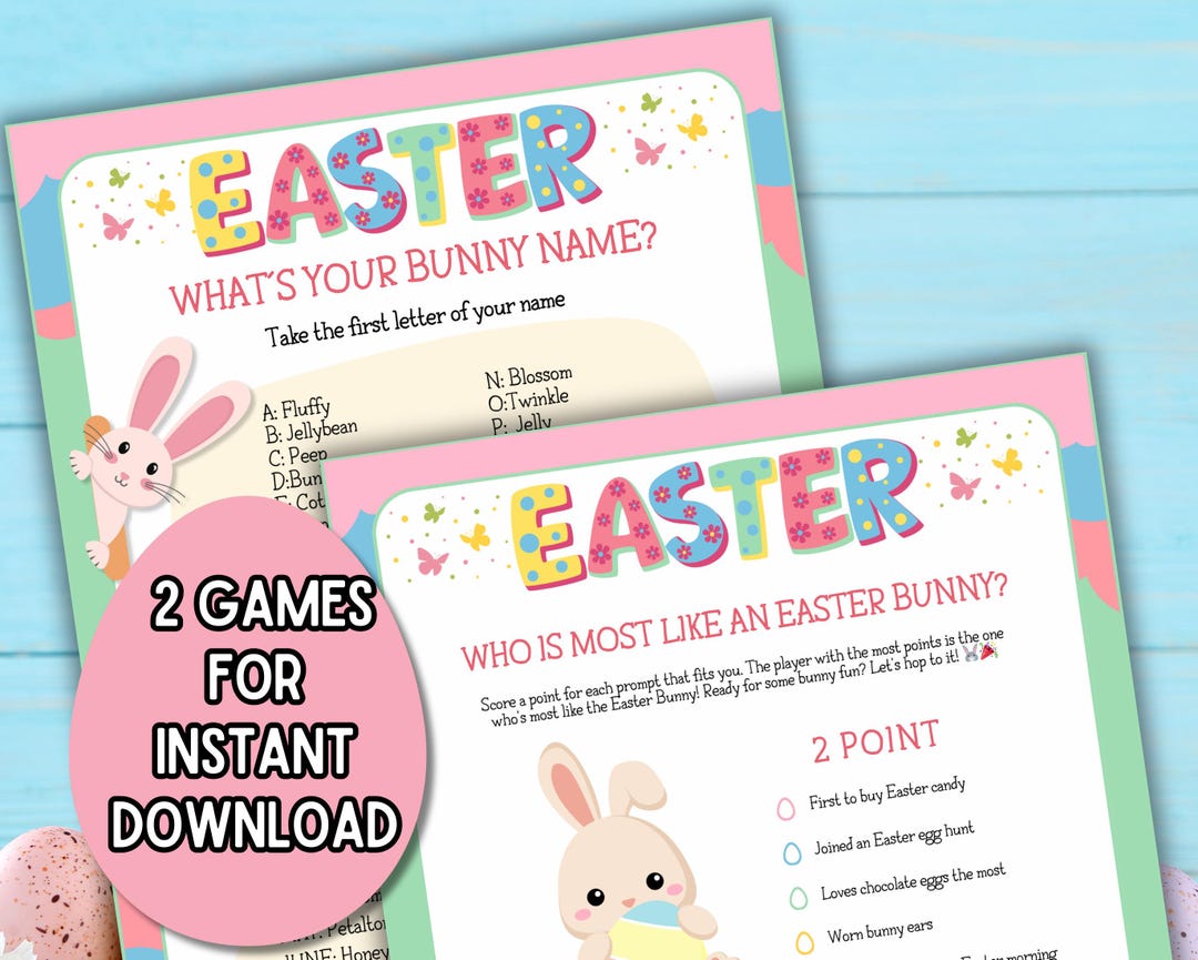 Who is Most Like the Easter Bunny, Easter Party Games Printable Easter ...