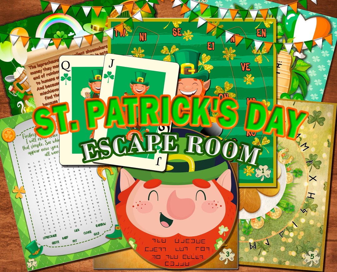 KIDS St Patricks Day Game, Escape Room Kit, Saint Patrick, Leprechaun ...