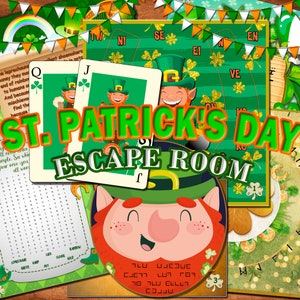 KIDS St Patricks Day Game, Escape Room Kit, Saint Patrick, Leprechaun ...
