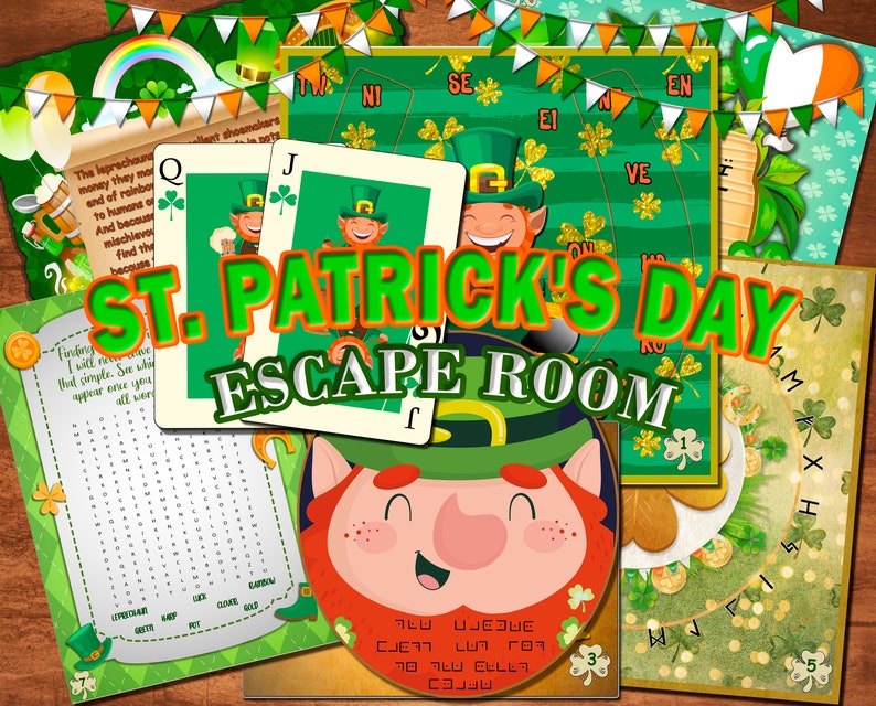 KIDS St Patricks Day Game Escape Room Kit Saint Patrick - Etsy