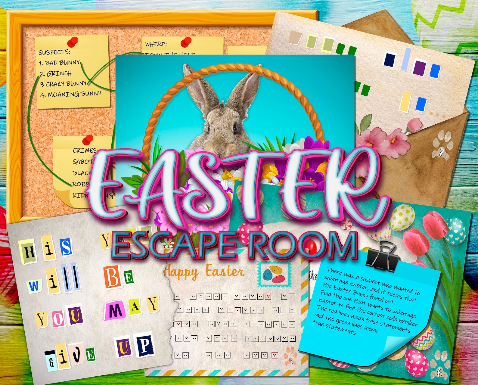 EASTER Escape Room Kit Adults Family Teenagers Printable Games - Etsy UK