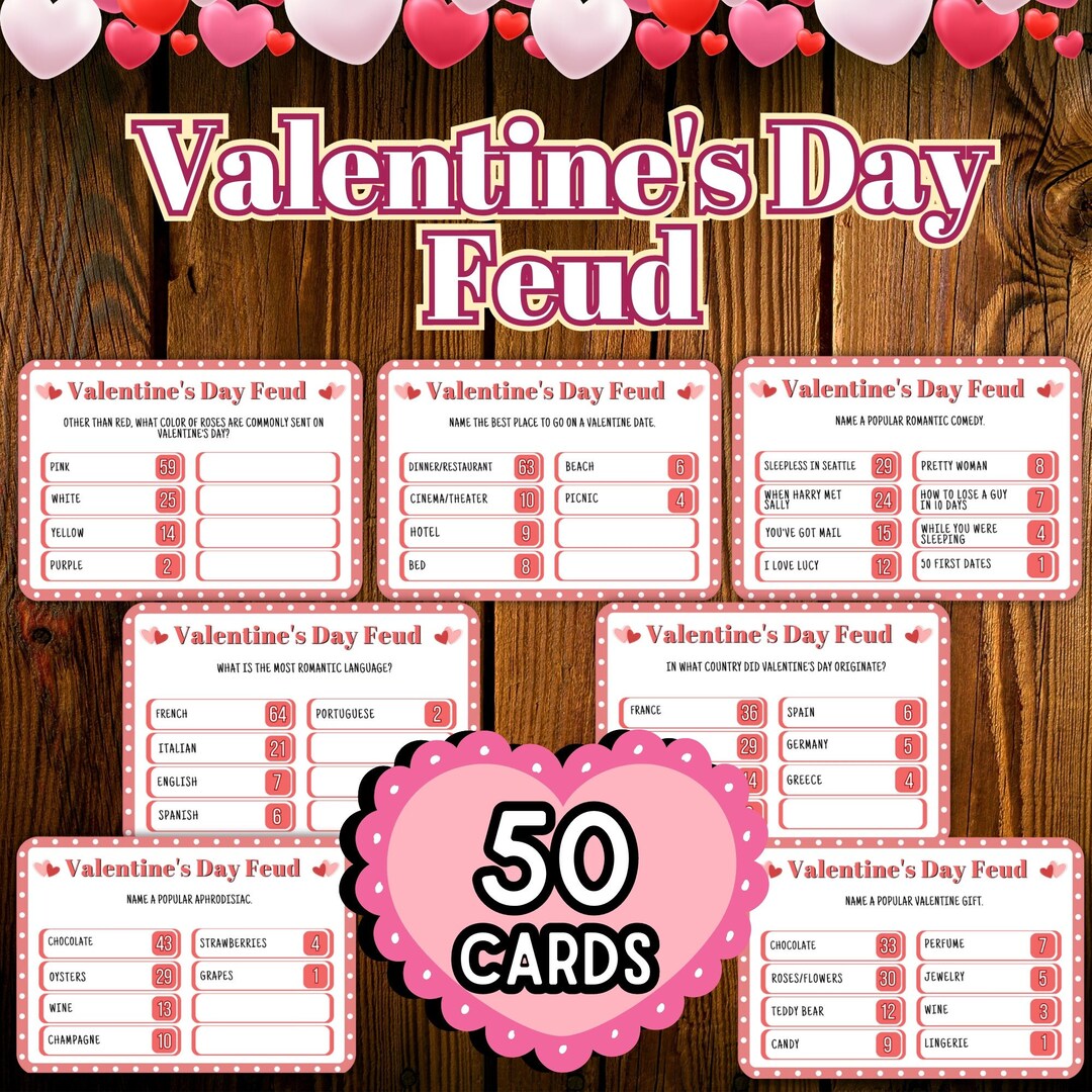 Valentines Day Feud Game Printable, Family Feud Game Galentines Day ...