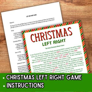 Christmas Left Right Game Printable, Christmas Pass the Prize Right ...