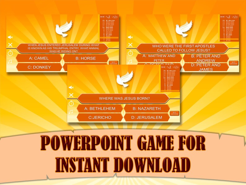 Bible Trivia Quiz Zoom Bible Games Bible Trivia 5 Second - Etsy