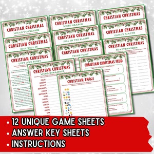 Christian Christmas Games Printable, Bundle Game Christmas Trivia Bible ...