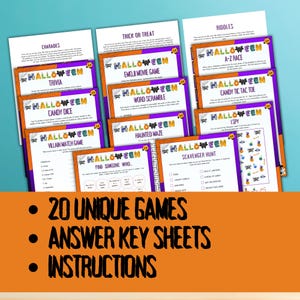 20 Printable Halloween Games, Kids Games Halloween Printable Activities ...