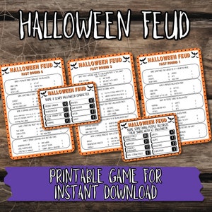 Halloween Feud Game Printable for Adults Halloween Activities Family ...