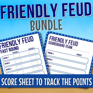 Friendly Feud Game Bundle Family Game Night Family Friendly Quiz Group ...