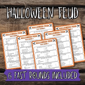 Halloween Feud Game Printable for Adults Halloween Activities Family ...