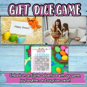 Easter Dice Game Gift Exchange Printable, Pass the Gift Game White ...
