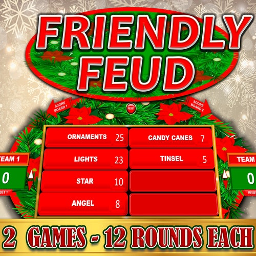 Christmas Friendly Feud Game Family Feud Quiz Christmas Day - Etsy