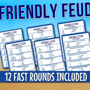 Friendly Feud Game Bundle Family Game Night Family Friendly Quiz Group ...