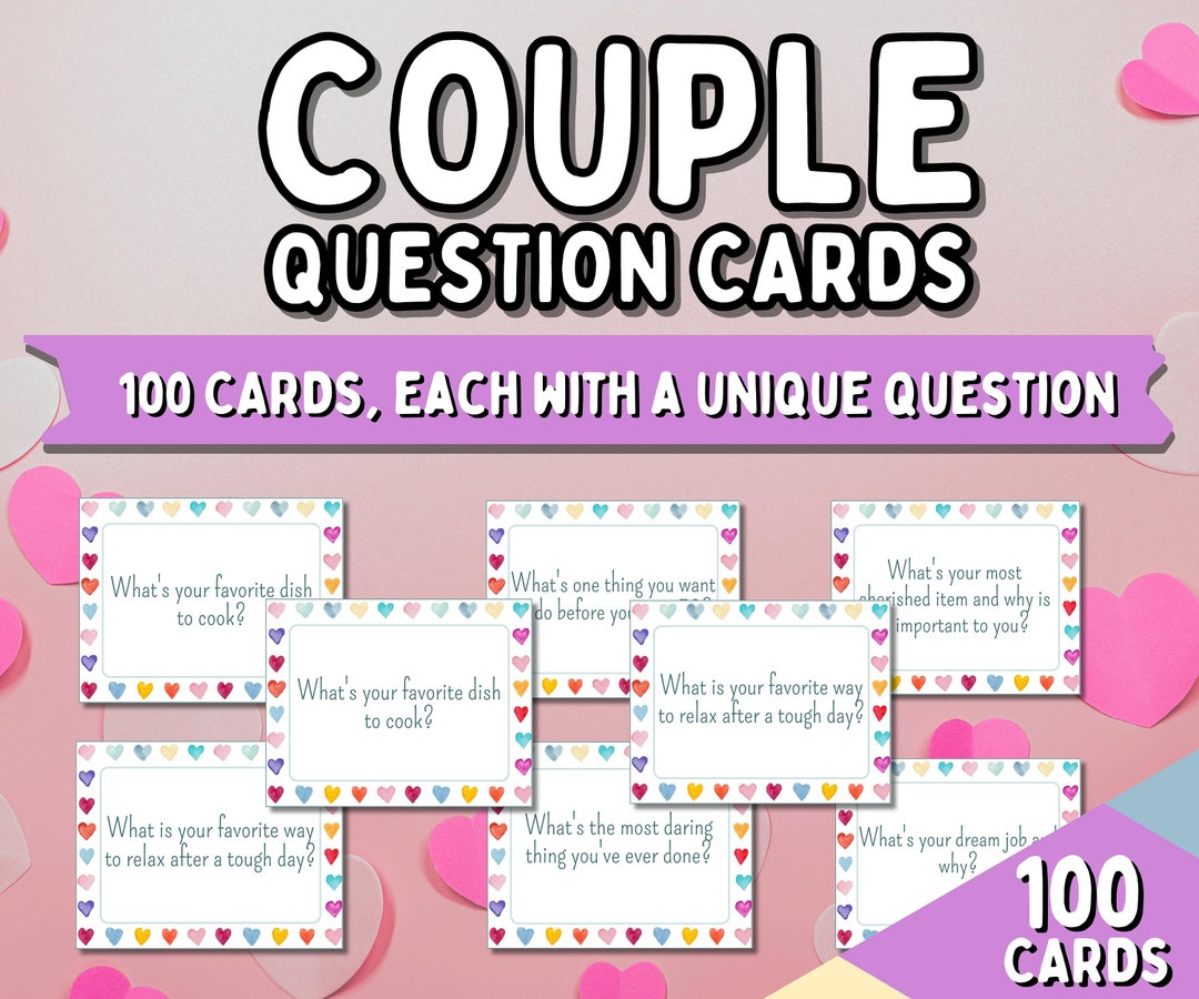100 Conversation Starters Cards for Couples Question Cards Couple ...