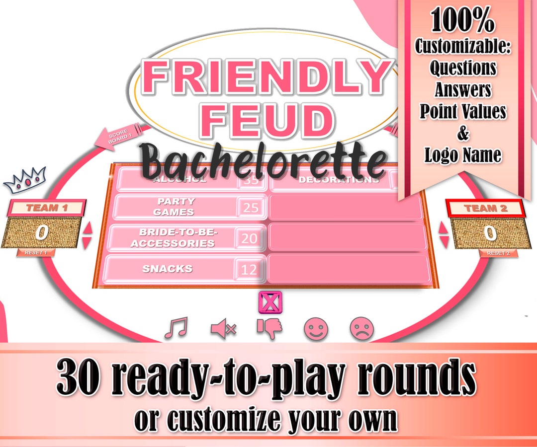 Bachelorette Trivia Game Friendly Feud Game Bachelorette Party Games ...