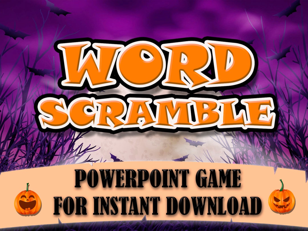 Halloween Word Scramble Game Virtual Powerpoint Night - Etsy