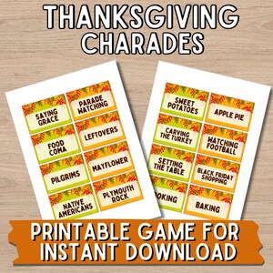 Thanksgiving Games Printable Charades Thanksgiving Games Ladies Night ...