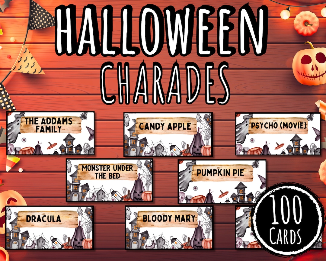 Halloween Charades Printable Game Halloween Activities PDF Halloween ...