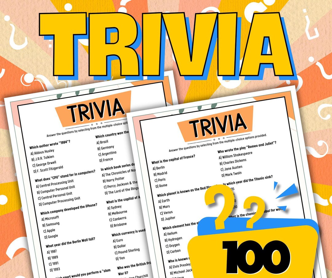 100 Trivia Questions With Answers, Multiple Choice Trivia Game for ...