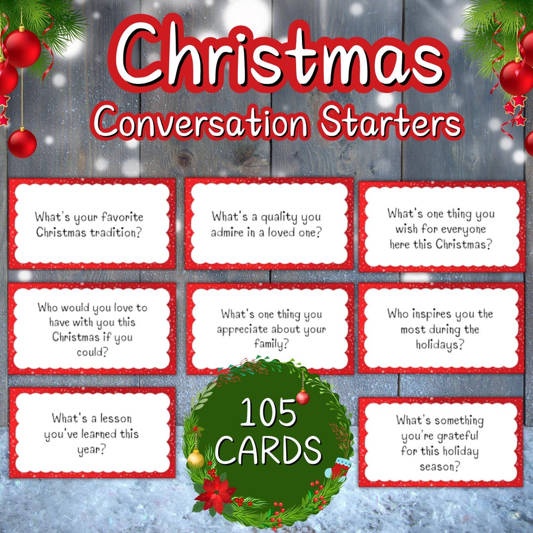 105 Christmas Conversation Starters Printable Cards, Holiday Ice ...