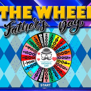 Wheel of Father's Day Game Easy Customize Virtual Powerpoint Zoom Night ...