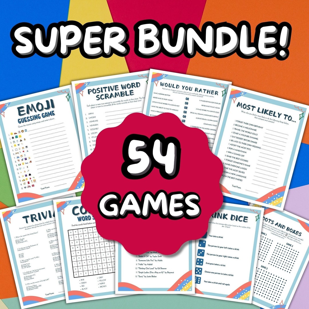 Bundle Party Games Printable, Icebreaker Games Bundle Family Reunion ...