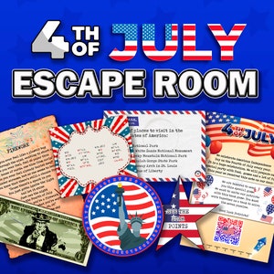 4th July Escape Room Kit Independence Day Printable Games DIY Escape ...