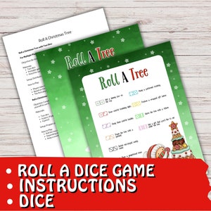 Roll A Tree Christmas Game Printable, Christmas Games for Kids Roll A ...