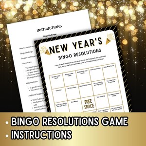 Find the Guest Bingo New Years Bingo Printable New Yer Party Jingle and ...