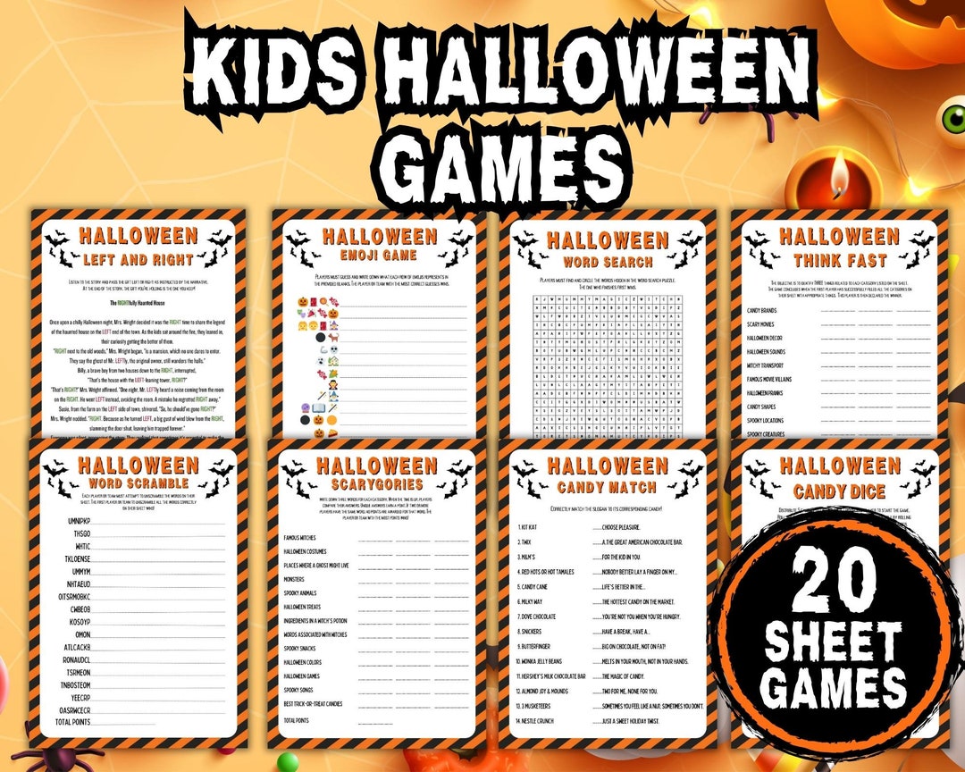 Halloween Games Bundle Kids Party Halloween Bingo This or That ...