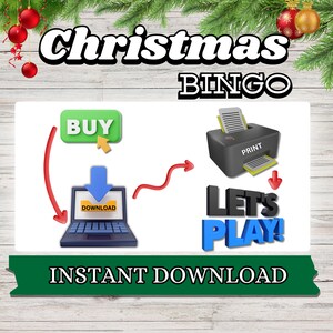 Christmas Bingo Ugly Sweater Game Cards Printable Christmas Activity ...