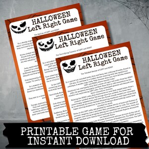 Left Right Halloween Scary Story Game Pass the Gift Swap Game Halloween ...
