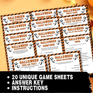 Halloween Games Bundle Kids Party Halloween Bingo This or That ...