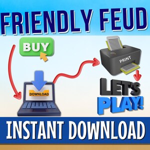 Friendly Feud Game Bundle Family Game Night Family Friendly Quiz Group ...
