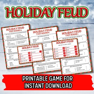 Christmas Holiday Games Family Feud Printable, Family Game Holiday Feud ...