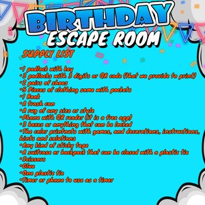Birthday Escape Room for Kids Printable Escape Rooms Birthday Party ...
