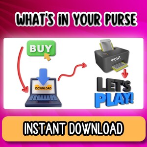 Purse Game Scavenger Hunt, Printable Home Clues for Home Pdf Instant ...