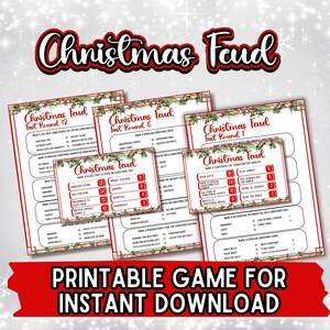 Christmas Family Friendly Feud Printable, Family Game Christmas Feud ...